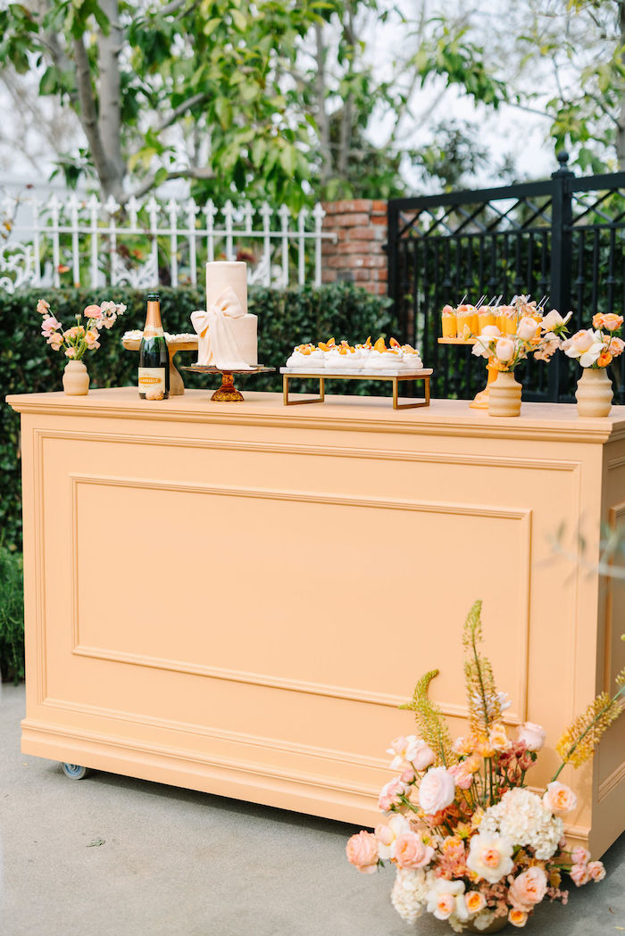 Kara's Party Ideas Sweet Peach Themed Dinner Party | Kara's Party Ideas
