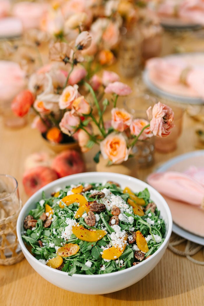 Kara's Party Ideas Sweet Peach Themed Dinner Party | Kara's Party Ideas