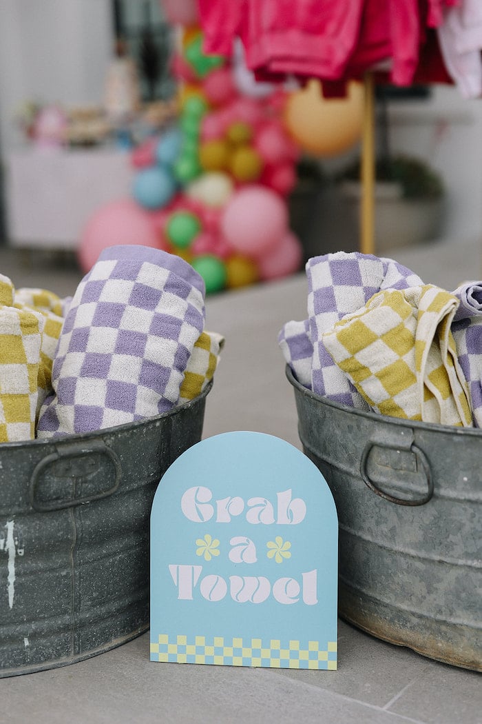 Kara's Party Ideas Groovy Pool Party | Kara's Party Ideas