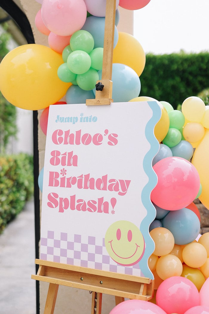 Kara's Party Ideas Groovy Pool Party | Kara's Party Ideas