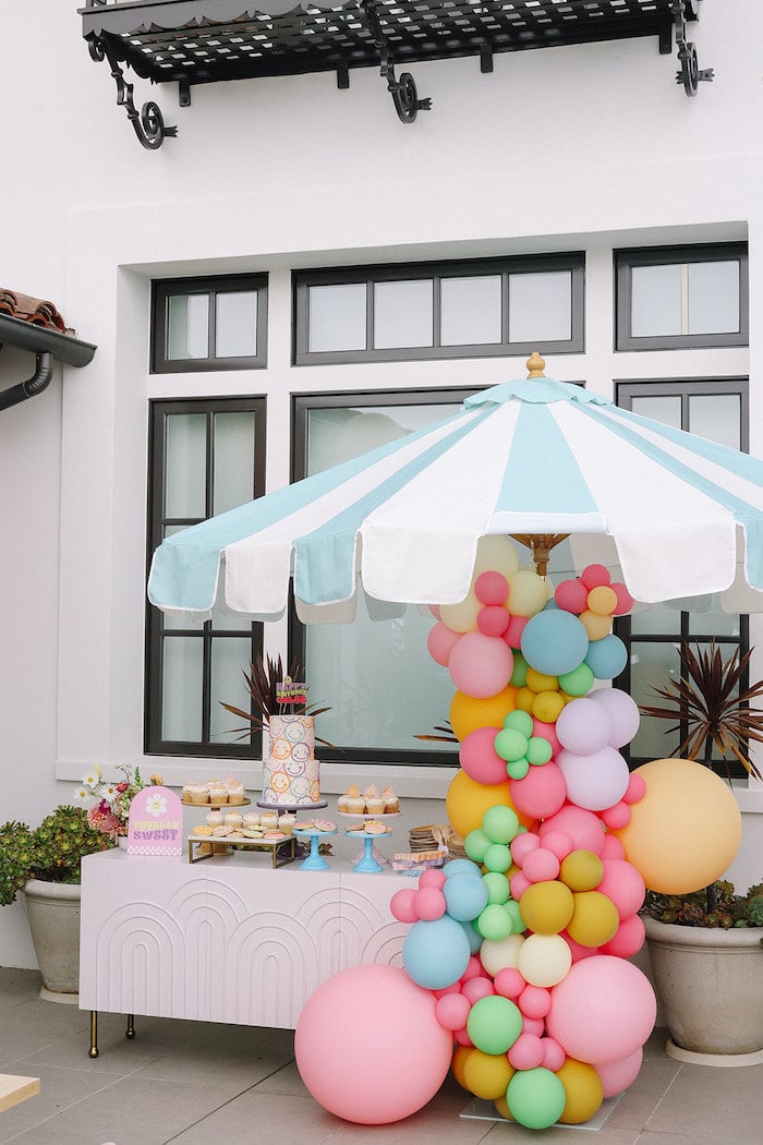 Kara's Party Ideas Groovy Pool Party | Kara's Party Ideas