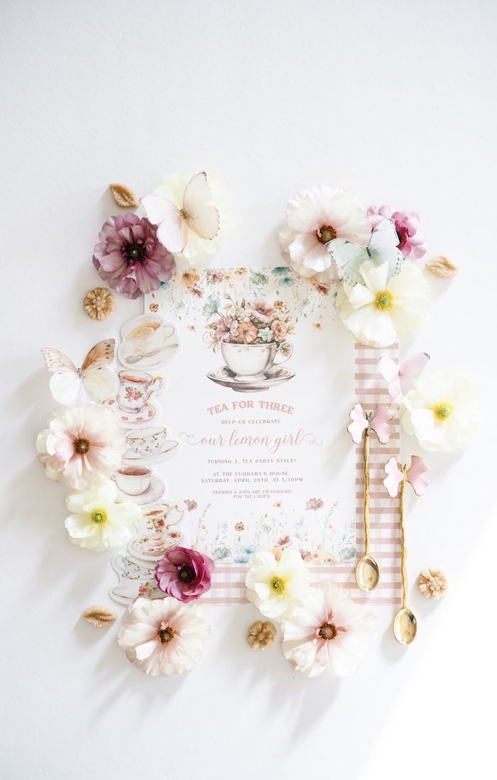 Kara's Party Ideas Tea For Three Birthday Party | Kara's Party Ideas