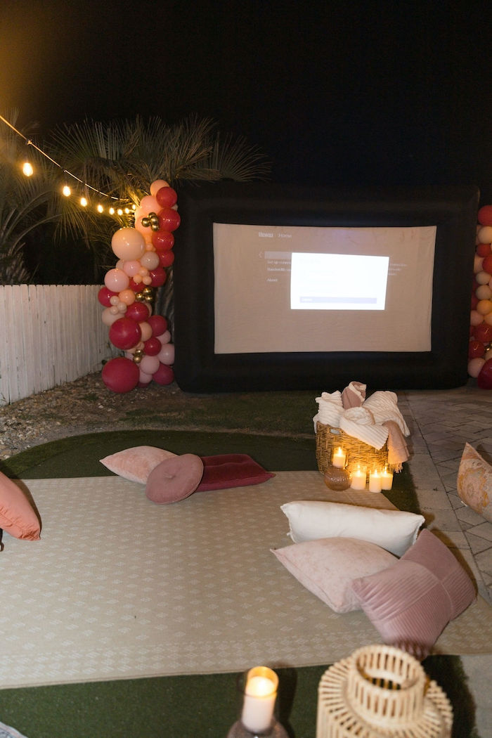 Kara's Party Ideas Seaside Cinema 17th Birthday Party | Kara's Party Ideas