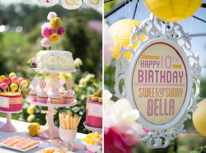 Kara's Party Ideas Sweet and Sunny Lemonade 10th Birthday Party | Kara ...